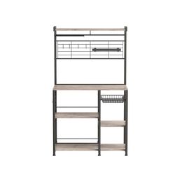 VASAGLE K&uuml;cheninsel Barnet in Greige-Schwarz - (B)90 x (H)167 x (T)42 cm | Gr.: onesize