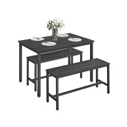 VASAGLE 3tlg. Set: Essgruppe in Braun - (B)110 x (H)75 x (T)70cm | Gr.: onesize