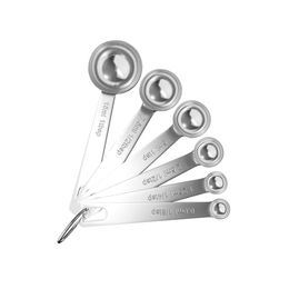 Intirilife 6-teiliges Messl&ouml;ffel Set - 1 Essl&ouml;ffel - 1/8 Teel&ouml;ffel in Silber | Gr.: onesize