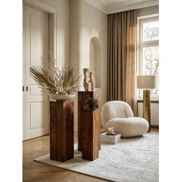 KADIMA DESIGN Beistelltisch 3er Set Massivholz Satztisch Quadratisch in Massivholz | Gr.: onesize