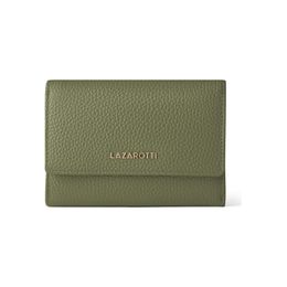 Lazarotti Bologna Leather XL Geldb&ouml;rse mit Zip-Around Fach Leder 14 cm olive | Gr.: onesize
