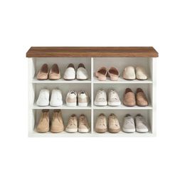 VASAGLE Sitzbank Island in Wei&szlig;-Braun - (B)80 x (H)50 x (T)29.5 cm | Gr.: onesize