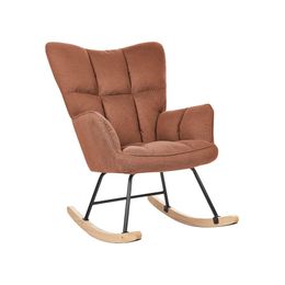 Beliani Schaukelsessel OULU in Braun/Schwarz - (W) 71 x (H) 104 x (L) 83 cm | Gr.: onesize