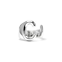 Luxenter Ring mit Silberfinish &ndash; Alphabet | Gr.: onesize