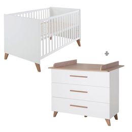 Roba Babyzimmer, Wei&szlig;, Holzwerkstoff, 3 Schubladen, 110x98x142 cm, Babym&ouml;bel, Babyzimmer-Sets
