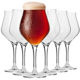 Krosno Glass Bier-Tulpen, Transparent, Glas, 0.42 L, Made in Europe, geschmacks- und geruchsneutral, Essen & Trinken, Gl&auml;ser, Biergl&auml;ser