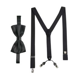 Massi Morino Hosentr&auml;ger-Set mit Fliege Herren Gr&ouml;&szlig;e XS/XXL dunkelgrau