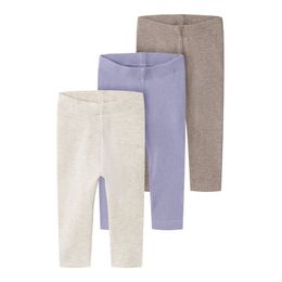 name it Leggings M&auml;dchen Gr&ouml;&szlig;e 62 beige / blau / wei&szlig;