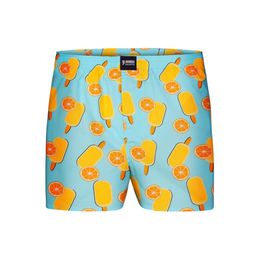 Happy Shorts Boxershorts ' Motive ' Herren Gr&ouml;&szlig;e L hellblau / gelb