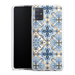 DeinDesign Galaxy A51 Handy Silikon H&uuml;lle Case wei&szlig; Handyh&uuml;lle Mandala Retro Mosaic Silikon Case