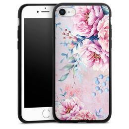 DeinDesign iPhone 8 Handy Slim Case extra d&uuml;nn Silikon Handyh&uuml;lle schwarz H&uuml;lle Summer Water Colour Flower Silikon Slim Case
