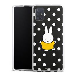 DeinDesign Galaxy A51 Handy Silikon H&uuml;lle Case wei&szlig; Handyh&uuml;lle Polka Dots Miffy Rabbit Silikon Case
