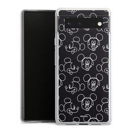 DeinDesign Google Pixel 6 Handy Silikon H&uuml;lle Case transparent Handyh&uuml;lle Mickey Mouse Disney Official Licensed Product Silikon Case