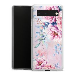 DeinDesign Google Pixel 6 Handy Silikon H&uuml;lle Case transparent Handyh&uuml;lle Summer Water Colour Flower Silikon Case