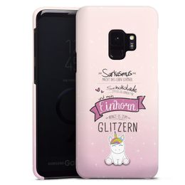 DeinDesign Galaxy S9 Handy Premium Case Smartphone Handyh&uuml;lle Schutzh&uuml;lle matt Glitzer Statement Einhorn Premium Case