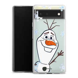 DeinDesign Google Pixel 6 Handy Silikon H&uuml;lle Case transparent Handyh&uuml;lle Disney Frozen 2 Frozen Olaf Silikon Case