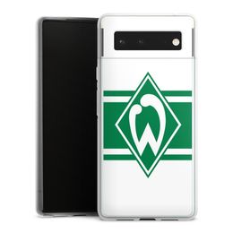 DeinDesign Google Pixel 6 Handy Silikon H&uuml;lle Case transparent Handyh&uuml;lle Sv Werder Bremen Official Licensed Product Logo Silikon Case