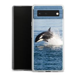 DeinDesign Google Pixel 6 Handy Silikon H&uuml;lle Case transparent Handyh&uuml;lle Orca Ocean Wale Silikon Case