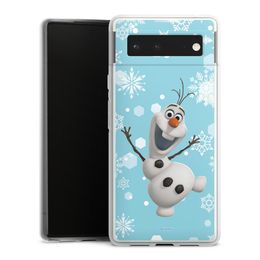 DeinDesign Google Pixel 6 Handy Silikon H&uuml;lle Case transparent Handyh&uuml;lle Frozen Olaf Disney Official Licensed Product Silikon Case