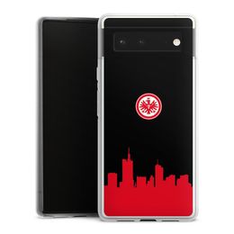 DeinDesign Google Pixel 6 Handy Silikon H&uuml;lle Case transparent Handyh&uuml;lle Eintracht Frankfurt Sge Skyline Silikon Case