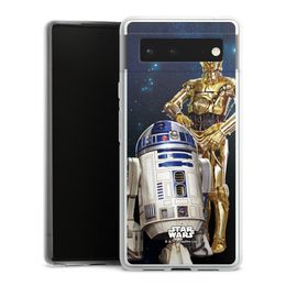 DeinDesign Google Pixel 6 Handy Silikon H&uuml;lle Case transparent Handyh&uuml;lle Weltall Star Wars R2d2 Silikon Case