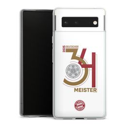 DeinDesign Google Pixel 6 Handy Silikon H&uuml;lle Case transparent Handyh&uuml;lle Official Licensed Product Master Fc Bayern M&uuml;nchen Silikon Case