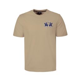 La Martina T-Shirt Herren Gr&ouml;&szlig;e S dunkelbeige / navy