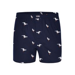 Happy Shorts Boxershorts 'Motive' Herren Gr&ouml;&szlig;e S dunkelblau / orange / wei&szlig;
