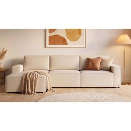 LOUNGE Ecksofa in Creme Ecru von BRUNO | Gro&szlig;z&uuml;gig & seitlich ausklappbar