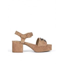 Jeffrey Campbell Sandale 'TIMELESS NATURAL SUEDE SILVER' Damen Gr&ouml;&szlig;e 37 hellbraun