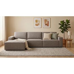 LOUNGE Ecksofa in Taupe Grau-Braun von BRUNO | Mit Schlaffunktion & Stauraum