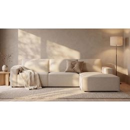 LOUNGE Ecksofa in Creme Ecru von BRUNO | Mit Schlaffunktion & Stauraum