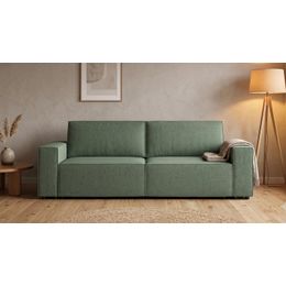 LOUNGE Schlafsofa in Gr&uuml;n von BRUNO | Gro&szlig;, bequem & seitlich ausklappbar
