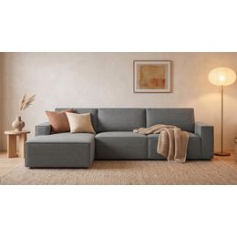 LOUNGE Ecksofa in Dunkelgrau von BRUNO | Gro&szlig;, bequem & seitlich ausklappbar