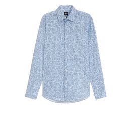 BOSS Button Up Shirt male size S/M mottled blue