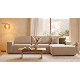 LOUNGE Ecksofa in Beige von BRUNO | Mit Schlaffunktion & Stauraum