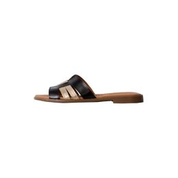 Divine Factory Flache Ledersandalen &bdquo;Al&eacute;noa&ldquo; Schwarz | Gr.: 39
