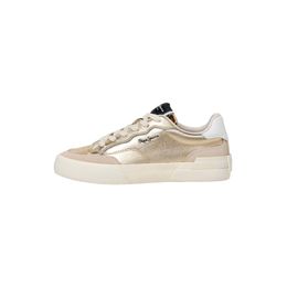 Pepe Jeans Sneaker 'Milan Glow' Damen Gr&ouml;&szlig;e 36 gold / wei&szlig; Sommerschuhe