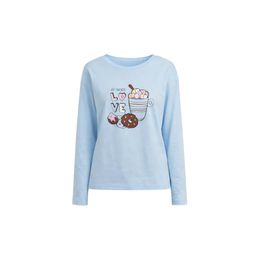 Alexa Dash Schlafshirt Damen Gr&ouml;&szlig;e M hellblau / schoko / helllila / hellpink