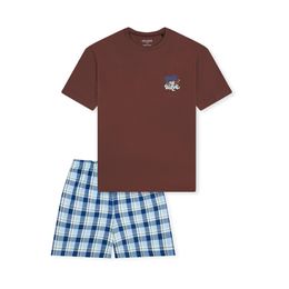 Schiesser Pajamas ' Teens Nightwear ' boy size 140 Light blue / Brown