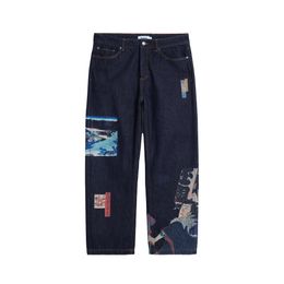 Desigual Jeans male size 38 Dark blue / Red / White