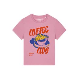 Watapparel Shirt 'Coffee Club' female size S Dark blue / Yellow / Rose / Red