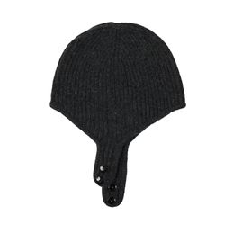 GOBI Cashmere Beanie 'Knitted Aviator Cap' female size 54/64 Anthracite