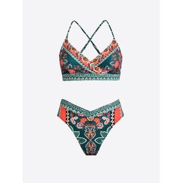 Cupshe Bikini 'Paisley' Damen Gr&ouml;&szlig;e M gr&uuml;n