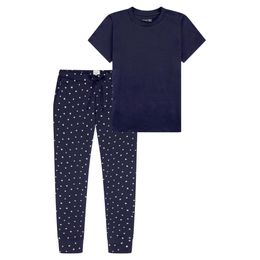 Schiesser Pajama 'Mix & Relax' female size 4XL mottled blue