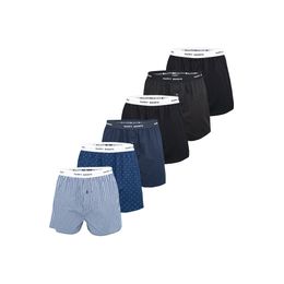 Happy Shorts Boxershorts Herren Gr&ouml;&szlig;e S dunkelblau / schwarz / wei&szlig;