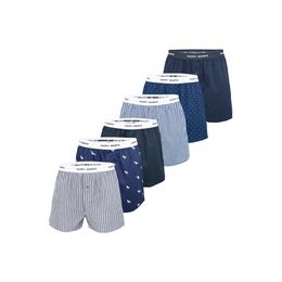 Happy Shorts Boxershorts Herren Gr&ouml;&szlig;e XL nachtblau / hellblau / dunkelblau / wei&szlig;