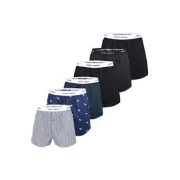 Happy Shorts Boxershorts Herren Gr&ouml;&szlig;e M navy / dunkelgrau / schwarz / wei&szlig;