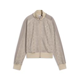 Puma Zip-Up Hoodie 'T7' female size XL Dark beige / Greige