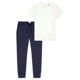 Schiesser Pajama 'Mix & Relax' female size 4XL Dark blue / White